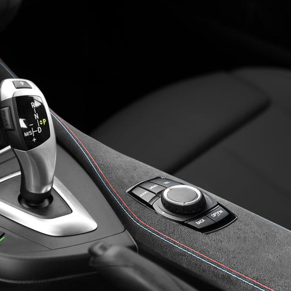 商品名: Betterhumz カーセンターコンソールマルチメディアパネルトリムラップ、BMW F20 F21 F22 F23 2012-2019 1 2シリーズ用、ギアシフトパネルステッカー アルカンターラモールディングアクセサリー製 (...