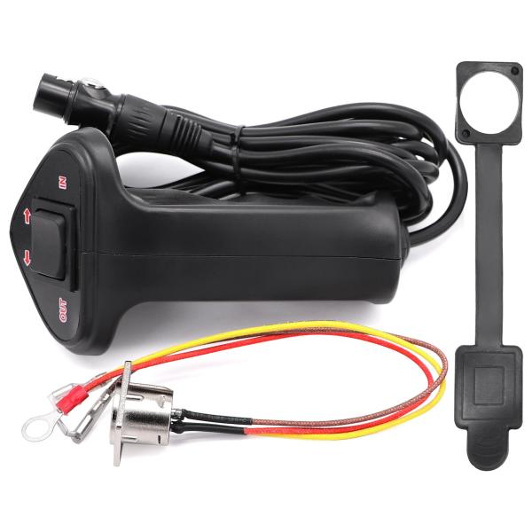 商品名: TuoLauthon 500A 12000ポンド ウインチハンドリモコン コントロールソケットアセンブリ付き UTV ATV ウインチ用 TuoLauthon 500A 12000Lb Winch Hand Remote Cont...