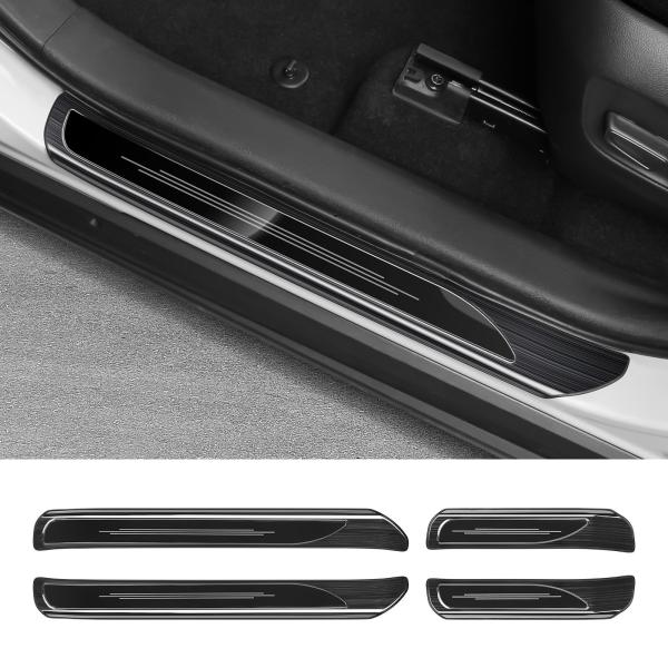 商品名: ドアシルプロテクター 4個 2024 2023 2022 2021 2020 2019 トヨタ RAV4 アクセサリー ステンレススチール フロントとリアドア 車のペダル キック保護 (ブラックブラシ) Bercicci 4PCS...