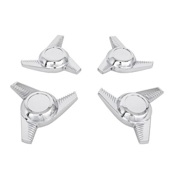 商品名: JEGS 1967-1968 シボレー ラリーホイール用 3バー スイープ溝付きスピナーセンターキャップ JEGS 3 Bar Swept Fluted Spinner Center Caps for 1967-1968 Chev...