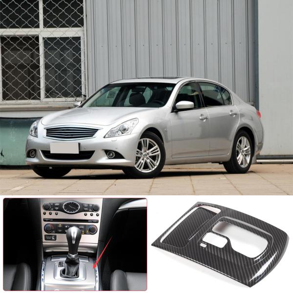 商品名: ギアシフトパネルトリムカバー インフィニティ G37 2009-2013対応 ABSプラスチックギアシフターコンソール傷防止フレームカバーアクセサリー(カーボンファイバーパターン) Gear Shift Panel Trim Co...