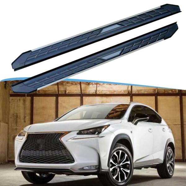 商品名:  YHELI Running Board Nerf Bar Side Steps for Lexus NX (2015-2021), Modern Style, Silver &amp; Black, Aluminumブランド: ...