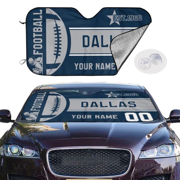商品名:  Personalized Dallas Car Windshield Sun Shade with Name Number UV Rays Sun Visor Protector Cover for Car SUV Truck ...