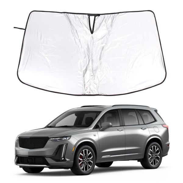 商品名: キャデラックXT6 2019-2025用フロントガラスサンシェード、フロントウィンドウサンシェード、サンバイザーブロッカー、UVプロテクター、ヒートシールドが車を涼しく保ち、軽量でポータブル。 Front Windshield S...