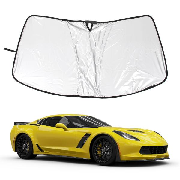 商品名:  Front Windshield Sunshade for Chevrolet Corvette C7 2014-2019 Accessories Windshield Sun Shade Sun Visor UV Blocke...