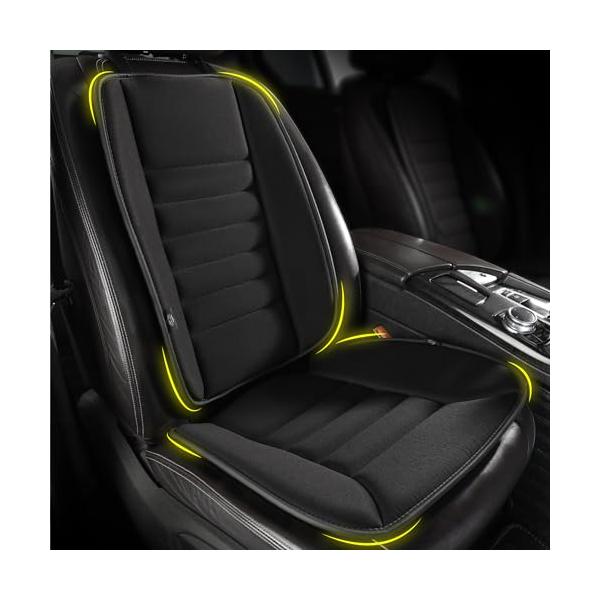 商品名: kingphenix(キングフェニックス) カーシートクッション 背もたれサポート枕付き:痛みを和らげるための強化された快適メモリーフォームデザイン、ドライバーやオフィスでの使用に最適 - 人間工学に基づいた腰部で長時間座っても快...