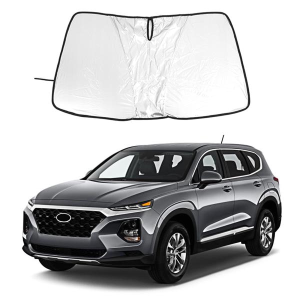 商品名: HIRUFAIT フロントガラスサンシェード Hyund@i Santa Fe 2019 2020 2021 2022用 フロントウィンドウサンバイザープロテクター 折りたたみ式車用反射ブロック 紫外線と熱(スタイル) HIRUF...