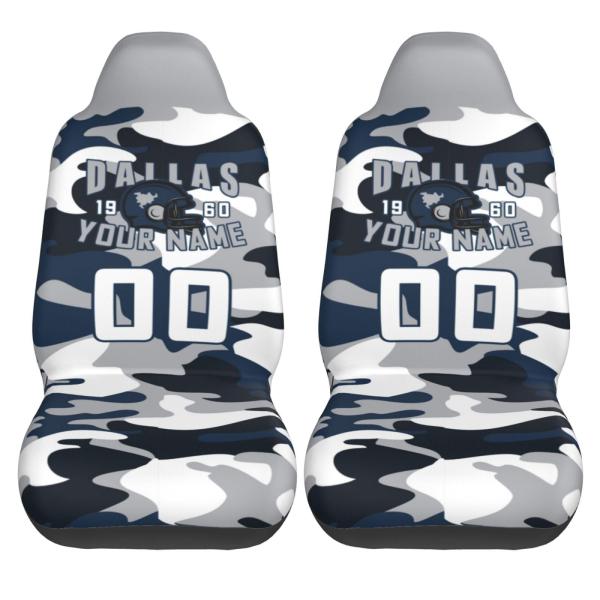 商品名: Mceycfs カスタム ダラス カーシートカバー 1個 &amp; 2個 パーソナライズ 車 インテリア インテリア シート プロテクター カバー ケース 名前と番号を追加 ユニバーサルサイズ ほとんどの車、トラック、SUV、バ...