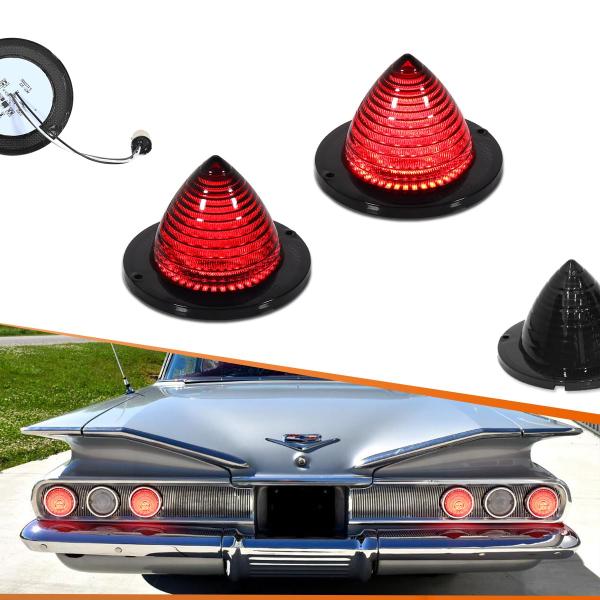 商品名:  ADIIL 2PCS Rear Smoked Lens Red LED Tail Light Lamps For 1960 1961 Chevrolet Bel Air/Biscayne/Nomad/El Camino &amp...