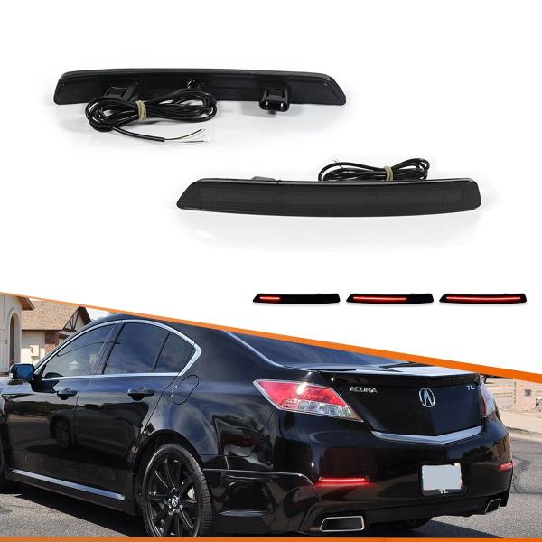 商品名:  ADIIL 2PCS Smoked Lens Red LED Rear Bumper Bar Reflector Lights For 2012 2013 2014 Acura TLブランド: ADIIL高さ: 4.064cm横...