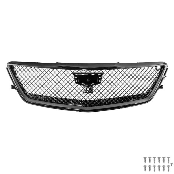 商品名: 2016-2020 キャデラック CT6 モデルの交換用 | CT6-V ブラックウィングスタイル ABS プラスチック - ペイントされた光沢のあるブラック フロントバンパーアッパーグリルと周囲のトリムインサートカバー Repl...