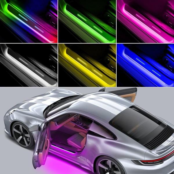 商品名:  SPOBODY Carbon Fibre LED Door Sill Lights, LED Door Sill Pro with 28 Lighting Colors,Wireless Car Door Lights, Cus...