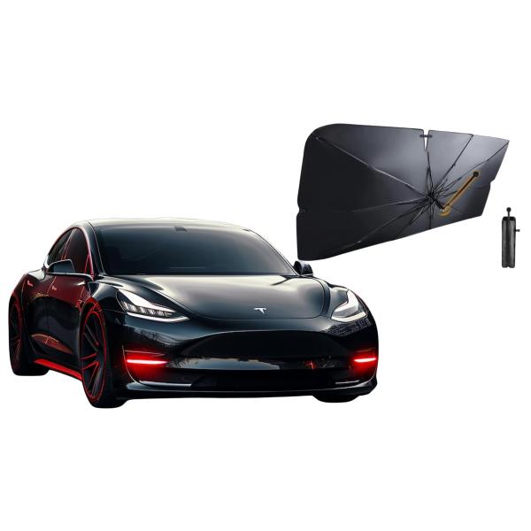 商品名: (2024年) Teslaモデル3/Yフロントフロントガラス用に設計された車用フロントガラス用サンシェード傘。360度回転し、曲がるハンドルで日焼け防止、路上での取り扱いが簡単。 (NEW - 2024) Car Windshie...