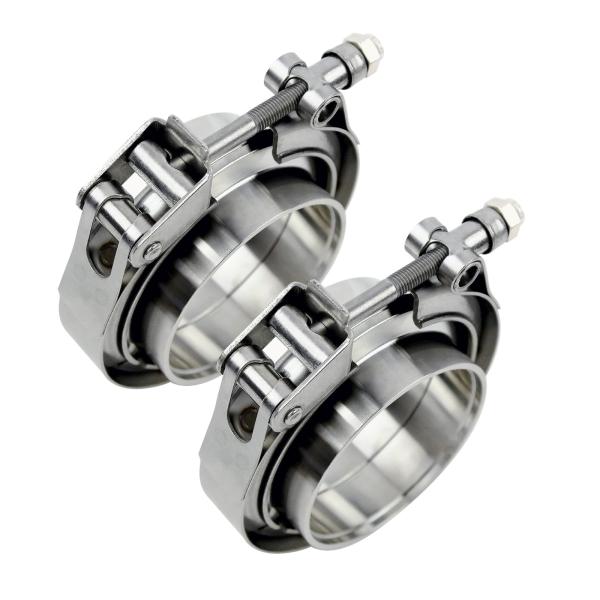 商品名:  ROADFORMER 2.5 inch V Band Clamp - 2 sets of Quick Release Vband Exhaust Clamp with Flange Stainless Steel for Aut...