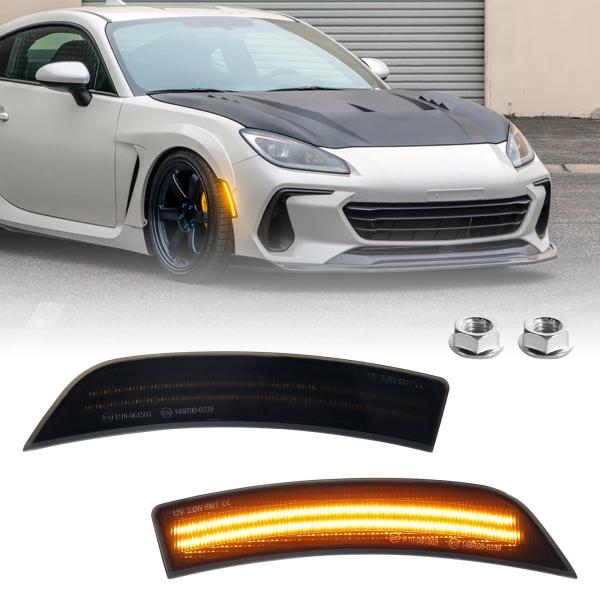 商品名:  PWOBVZ LED Side Marker Lights Assembly for 2022-up Toyota GR86, Smoke Lens Amber Front Signal Light for 2022-up Su...