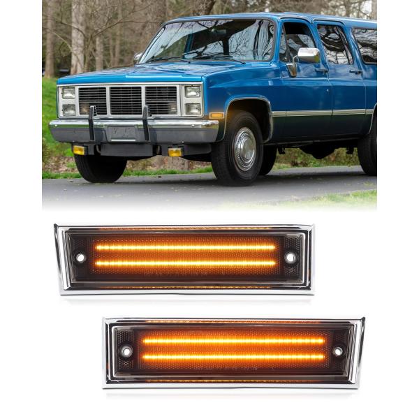 商品名:  PWOBVZ LED Side Marker Lights for Chevy C10 C20 C30 GMC C1500 C2500 Suburban Blazer Jimmy 1981-1991, Smoked Lens A...