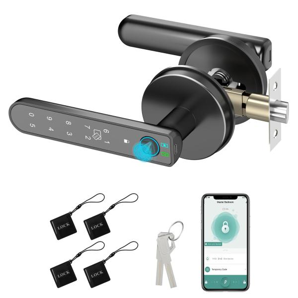 商品名:  Foxgard Smart Fingerprint Door Lock:Fingerprint Door Knob-Biometric 5-in-1 Finger Print Door Lock-Smart Door Knob ...