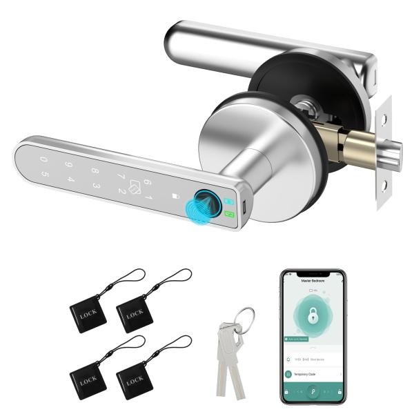 商品名:  Foxgard Smart Fingerprint Door Lock:Fingerprint Door Knob-Biometric 5-in-1 Finger Print Door Lock-Smart Door Knob ...