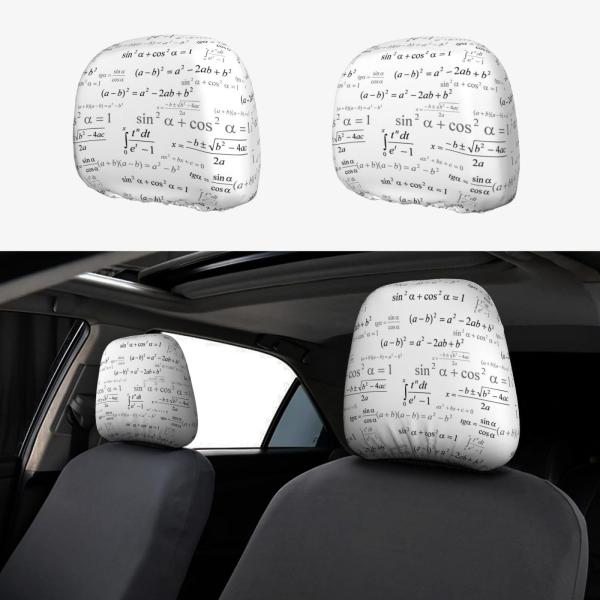商品名:  Headrest Covers for Cars Accessories Interior for Women Men 2Pcs - Math Formula Print Funny Head Rest Cover for Ca...