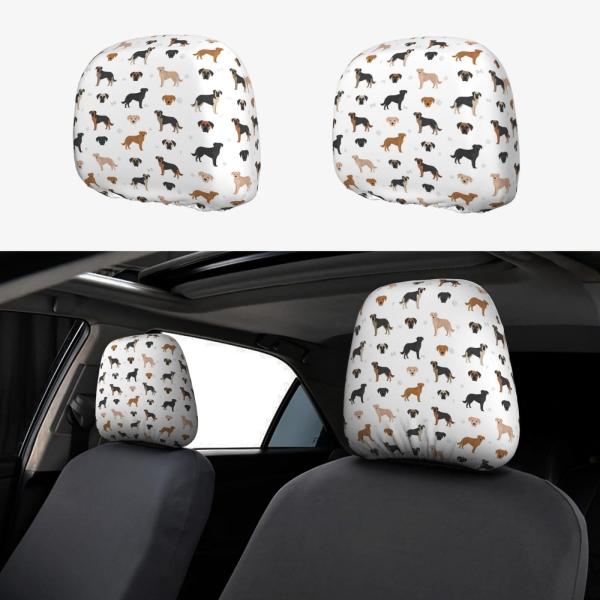 商品名:  VOSERY Headrest Covers for Cars Accessories Interior for Women Men 2Pcs - Back Labrador Retriever Dog Car Headrest...