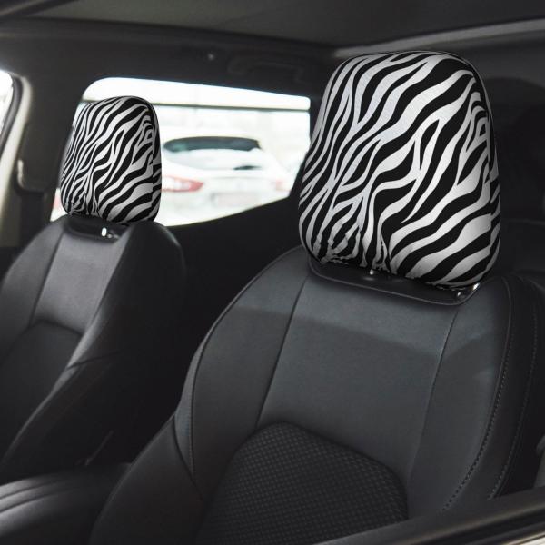 商品名:  Edafol Zebra Pattern Print Car Headrest Covers Set of 2 Universal Automotive Seat Head Rest Cover Accessories for ...