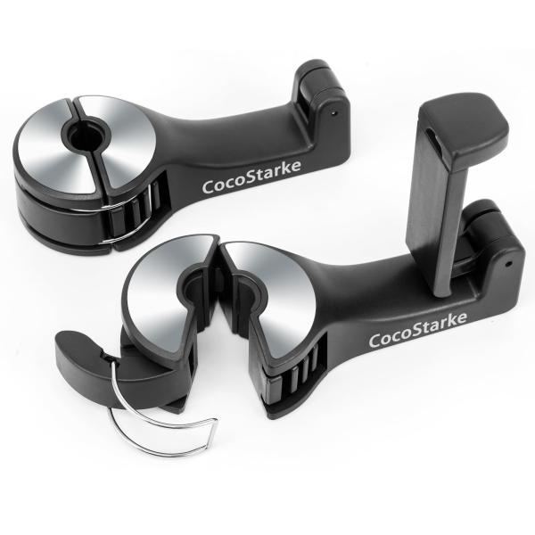 商品名:  COCO STARKE 2 in 1 car headrest Hidden Hook with Cell Phone Holder Car Back Seat Hook Universal for Purses and Bag...