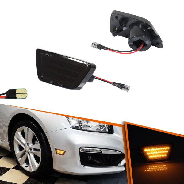 商品名:  ADIIL For 2011-2015 Chevy Cruze Front Bumper Side Marker Lights Smoked Lens Amber LEDブランド: ADIIL高さ: 6.096cm横幅: 5.0...