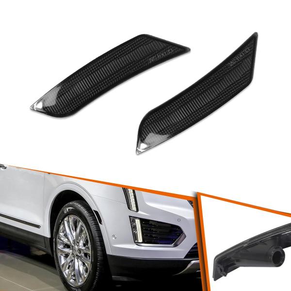 商品名:  Adiil for 13-14 Cadillac ATS &amp; 2017-up XT5 Smoked Lens Front Bumper Side Marker Light Assembly Set (Left + Rig...