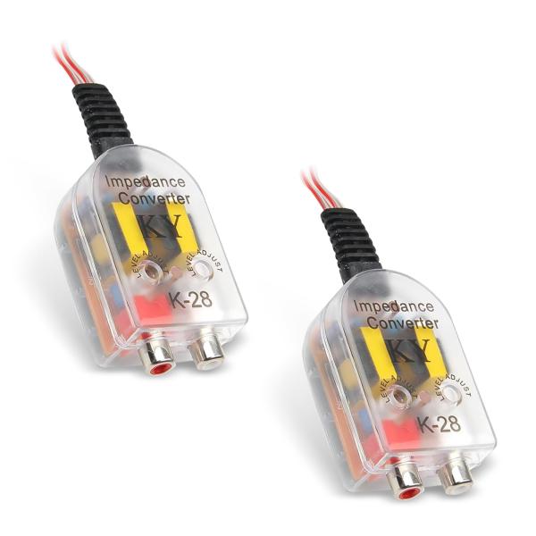 商品名: icykale 2個 カーオーディオコンバーター K-28 高周波から低周波出力 スピーカー出力 RCAラインコントロール オーディオ信号アダプター CDプレーヤー 高低修正オーディオケーブル (マルチカラー) icykale 2...
