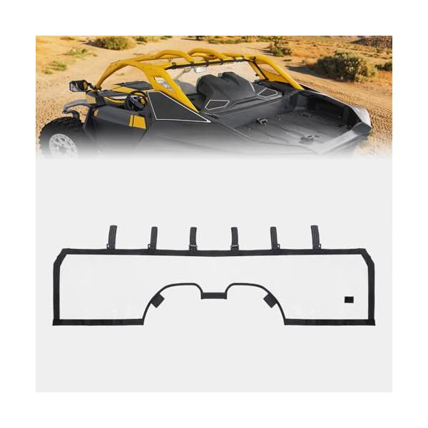 商品名: KEMIMOTO ソフトリアフロントガラス Can-Am Maverick R 2024+対応 リアフロントガラス バックウィンドウ PVC フルウィンドスクリーン 防塵 防雨 KEMIMOTO Soft Rear Windshi...