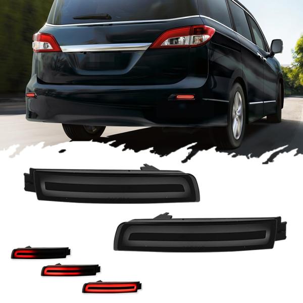商品名:  TurningMax For Infiniti Juke Murano Sentra Reflector Rear Bumper Tail Light Brake lights Smoked Lens 3 in 1 LEDブラン...