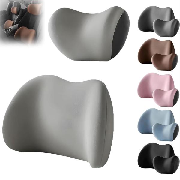 商品名: Dazzolight 車用ヘッドレスト&amp;ランバーサポートクッション 人間工学に基づいたカーシートヘッドレスト&amp;腰用クッション 調節可能なストラップ付き 首の背中の痛みを和らげる 車の腰サポート枕 車の首枕キット (...