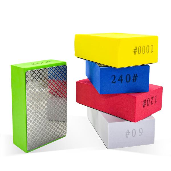 商品名: Yourkar ダイヤモンドハンドポリッシュパッド 5個 60/120/240/400/1000グリットサンディングブロック コンクリート/ガラス、石、花崗岩、大理石のサンディング用タイルツール ユニバーサルカーアクセサリー Yo...