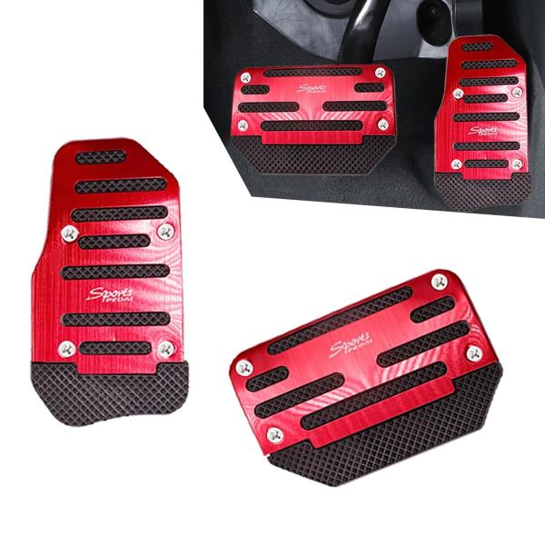 商品名: Irinidig 2個 カーアクセル+ブレーキペダルセット 3.1インチ x 5.9インチ + 3.56インチ x 5.1インチ 合金ベース + 滑り止めゴムペダルカバー ファッションスポーツデコレーション オートマチックトランス...