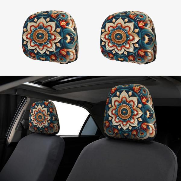 商品名:  XYFCS Bohemian Ethnic Mandala Floral Car Headrest Covers Personalized Universal Car Seat Head Rest Protector Elast...