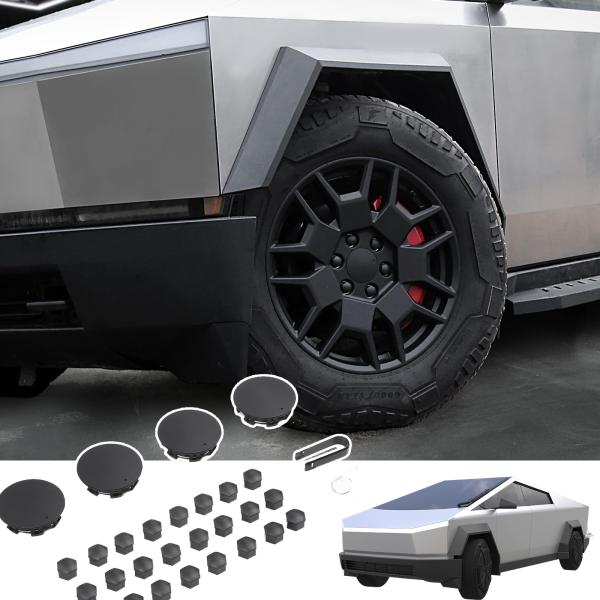 商品名:  Foronetry Wheel Center Caps and Lug Nut Covers Set Compatible with Tesla Cybertruck 2024, Hub Center ABS Caps for ...