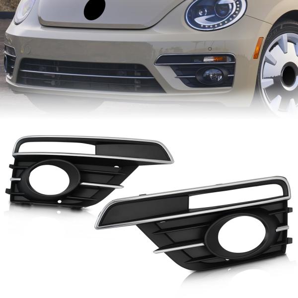 商品名:  KARPAL Fits for 2017 2018 2019 VW Beetle Front Bumper Fog Light Lamp Grill Cover Bezel Pair Left Right Side Replac...