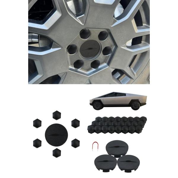 商品名:  Wheel Center Caps for Tesla Cybertruck, Tesmirror Hub Center Abs Caps for Cybertruck Accessories (Set of 4) and Lu...