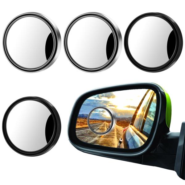 商品名:  YUXIANLB 4Pcs Blind Spot Mirror, 2" Round Convex Mirrors with Wide Angle Adjustable Stick, Glass Frameless Convex ...