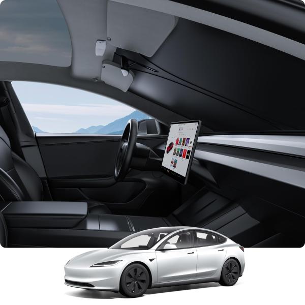 商品名: BASENOR サンシェード Tesla Model Y Model 3用 フロントガラスサンシェード 折りたたみ式 フロントウィンドウサンシェード ニューグレー BASENOR [2025 Upgrade] Windshield...