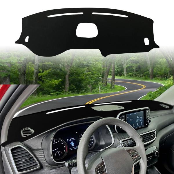 商品名: Xhfarce ダッシュカバー ヒュンダイ ツーソン 2019 2020 2021 アクセサリー用 (オーディオホール付き) 滑り止め センターコンソールプロテクター カバー マット 車 ダッシュボードカバー サンシェード グレア...