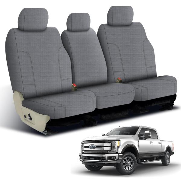 商品名: フロントシートカバー 2014 フォード F150 &amp; 2015-2022 F250-F550 XLT ラリアット用 フロントハイバック 40/20/40 スプリットシートカバー オープニングセンターコンソール付き 洗濯可...