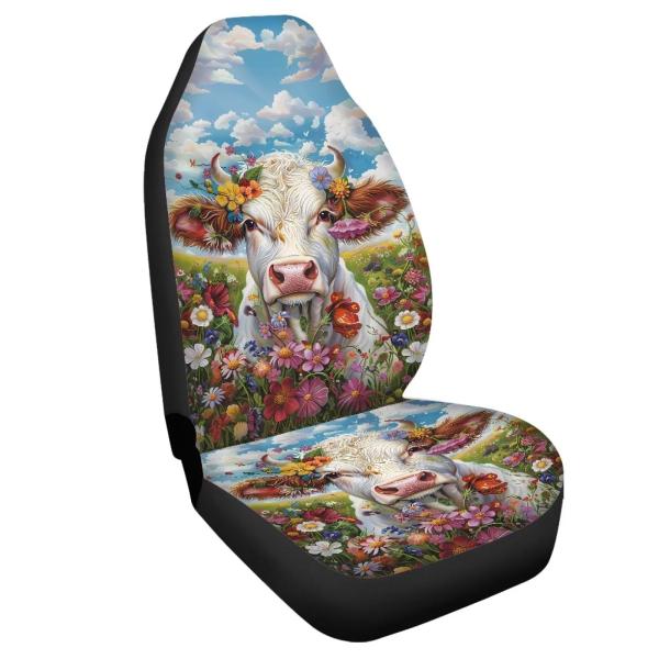 商品名:  Wetoricau Cattle Flower Pattern Automotive Seat Cover Pack of 1 Interior Covers for Cars Washable Automotive Seat ...