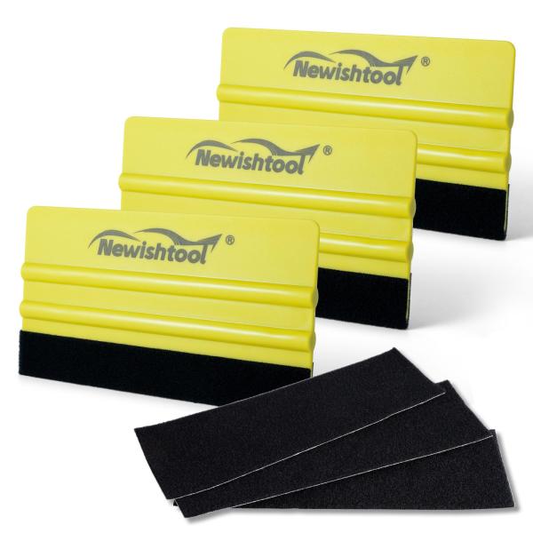 商品名:  NEWISHTOOL Vinyl Wrap Squeegee (Hard), 3 PCS 5-Inch Sturdy Squeegee and Spare Fabric Felt Replacements, Wrap Tool ...