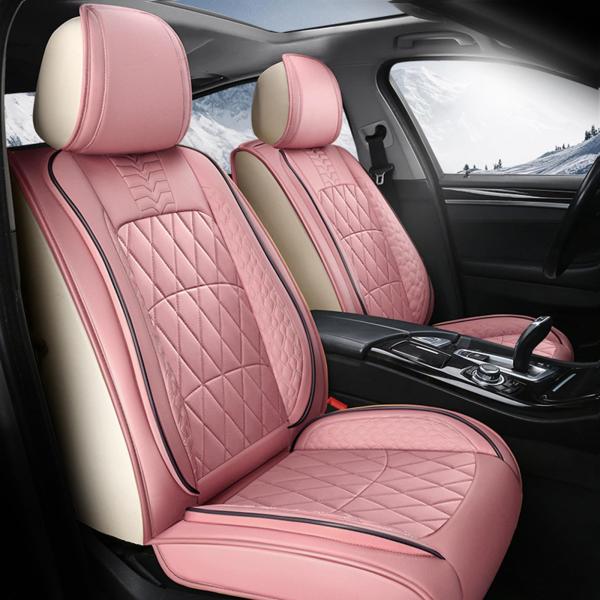 商品名: otoez ピンクレザー カーシートカバー フルセット フルカバー 自動車用シートカバー 防水 ユニバーサルカーシートクッション プロテクター ほとんどの5人の乗客 車 SUV ピックアップトラック セダン用 (ピンク 枕なし) ...