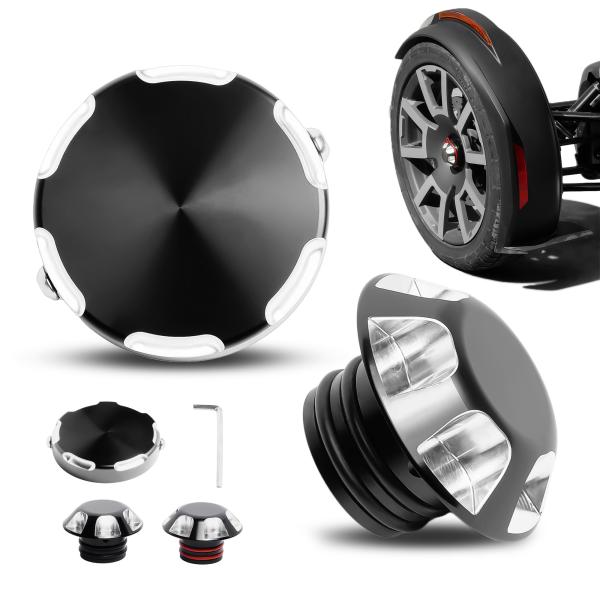 商品名: 車軸キャップとホイールベアリングカバー 5個パック ホイールセンターアクスルキャップ Can-Am Ryker 600 900 Ace Rally Sport用、CNCアルミニウムフロントアクスルナットカバー リアアクスルキャップ...