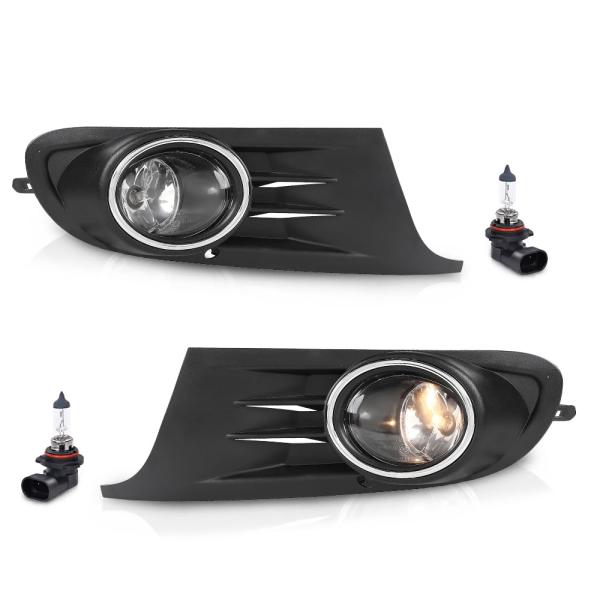 商品名: CNNELL フォグライト フォルクスワーゲン ゴルフ MK6 ベース/フィット ジェッタ スポルトワーゲン TDI 2010-2014 キットペアセット ランプ 右助手席 左 ダイバーサイド クリアレンズ ブラックハウジング ク...