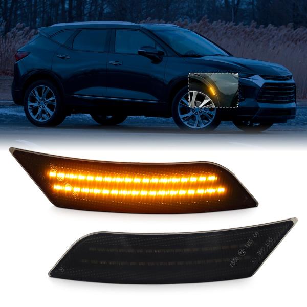 商品名:  LED Side Marker Lights for 2013-2014 Cadillac ATS 2017-2024 XT5 Front Bumper Amber Indicator Blinker Lamp, Smoked ...