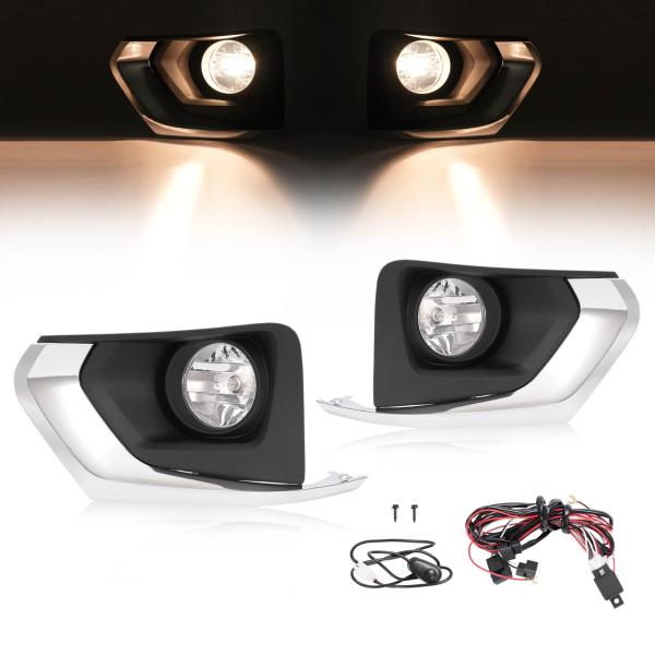 商品名: HECASA フォグライト&amp;ベゼル&amp;モールディング 2018-2021 シボレー シボレー トラバース GM2592313 GM1038233 GM1039233 バンパーフォグランプカバートリムキットセットクリア...