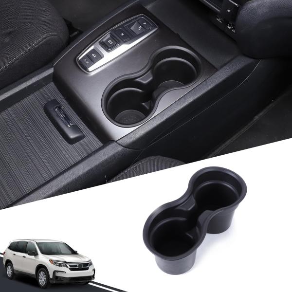 商品名: HIRUFAIT TPE カップホルダーコースター ホンダ パイロット 2016 2017 2018 2019 2020 2021 2022 アクセサリー用 センターコンソールノンスリップカップホルダーインサートコースター ブラッ...